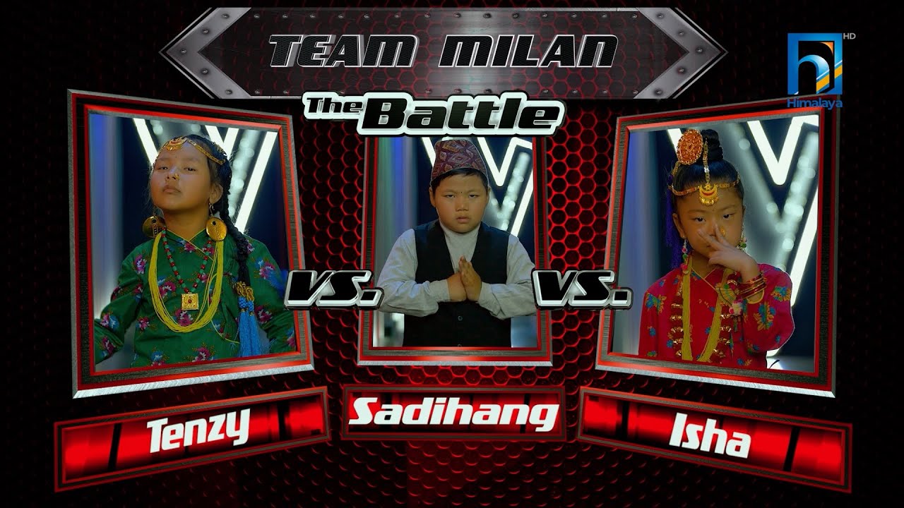 Tenzy Vs Sadihang Vs Isha "Cham Cham Nachi Deu" | The Voice Kids Season 2 - 2023 - YouTube