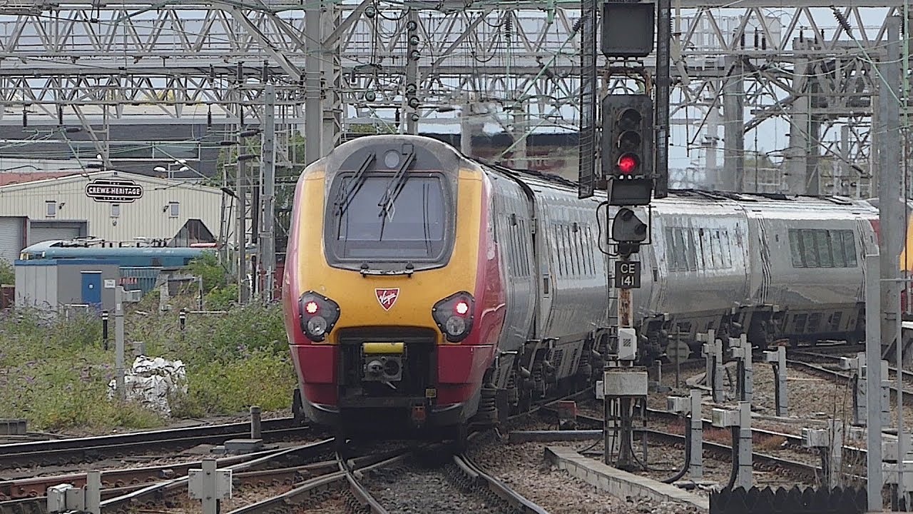 Double Virgin Trains 'Super Voyager' leaves Crewe (12/9/19) - YouTube