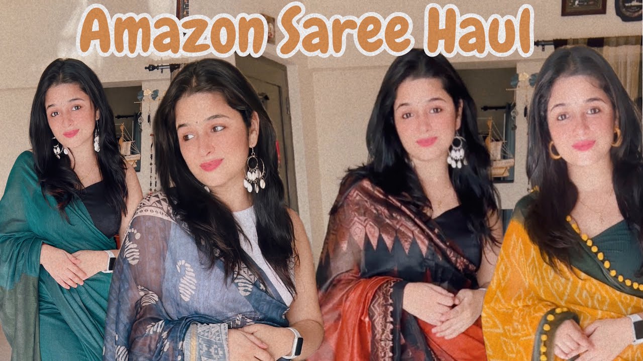 Amazon latest Saree Haul| #tryon #saree | The Touchupgirl - YouTube