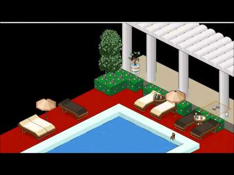 SpeedBuilding #2 - A Backyard with a POOL and Porch! l Habbo Lauscious ...