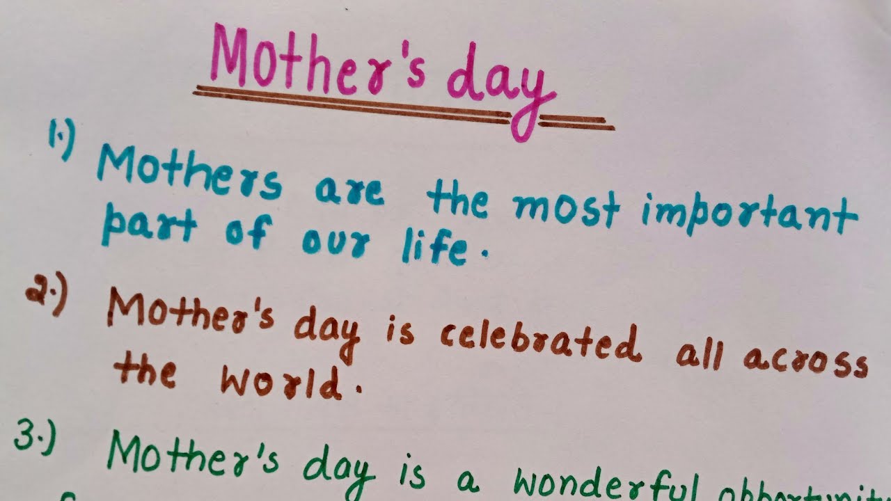 10 lines on mother's day in English/10 lines essay on mothers day ...