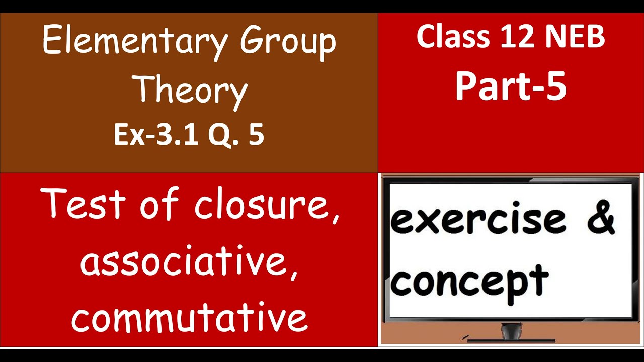 Ex 3.1 Q 5 - Test of closure, associative, commutative Part 5 ...