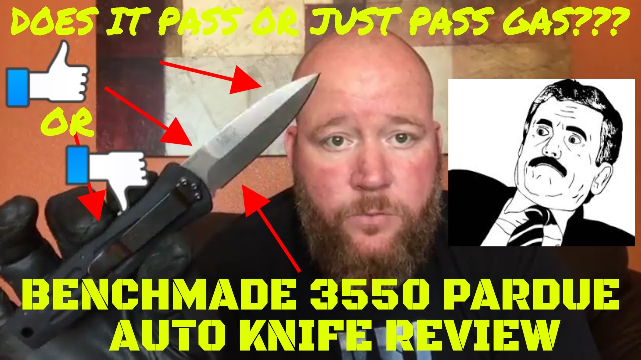 Benchmade 3550 PARDUE Auto Knife REVIEW ITEM TEST PUSH BUTTON AUTOMATIC ...