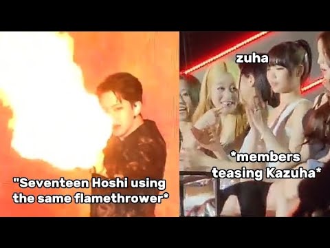 Yunjin laughing at kazuha when SVT Hoshi successfully use the ...