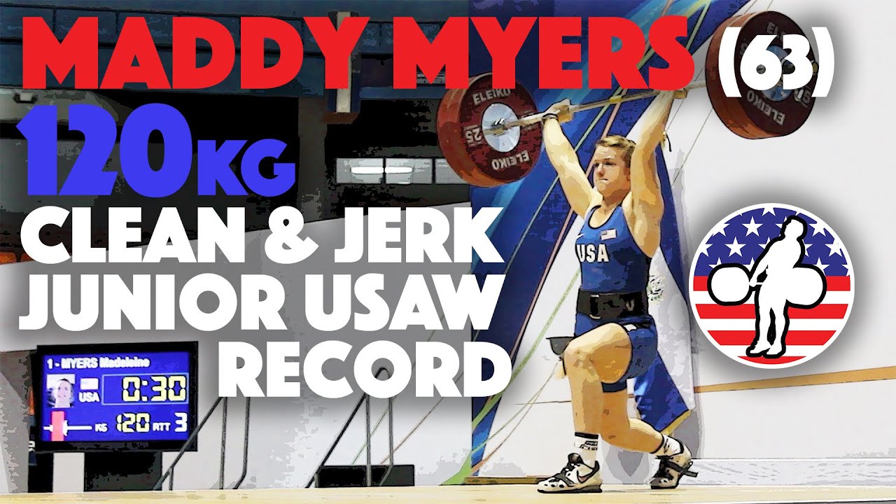 Maddy Myers (63) - 120kg Clean & Jerk Junior American Record - YouTube