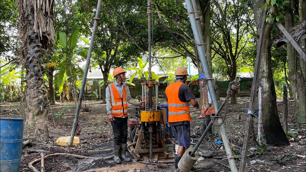 Drilling core samples for soil investigation full activities at ...