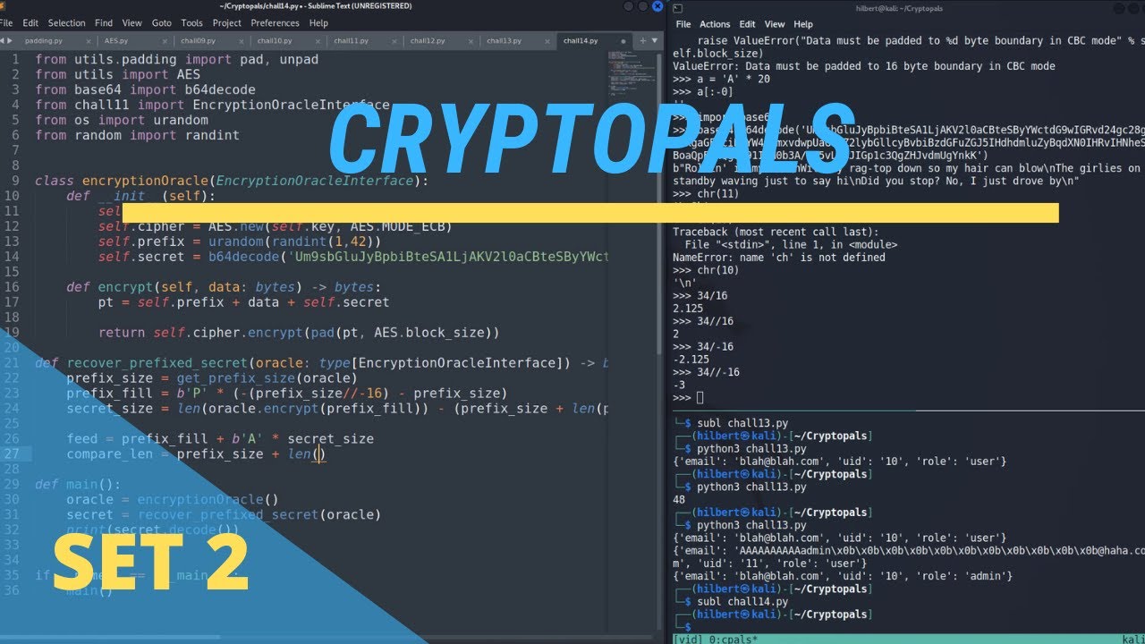 Cryptopals Set 2 - YouTube