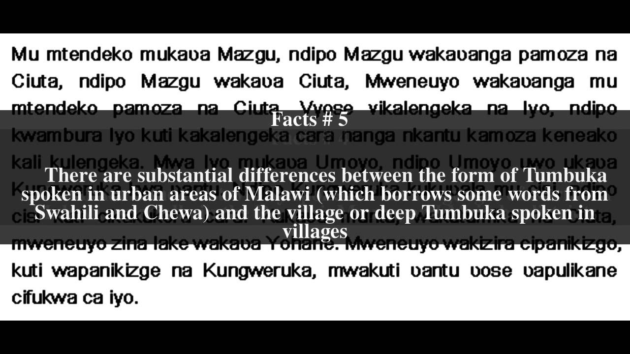 Tumbuka language Top # 8 Facts - YouTube