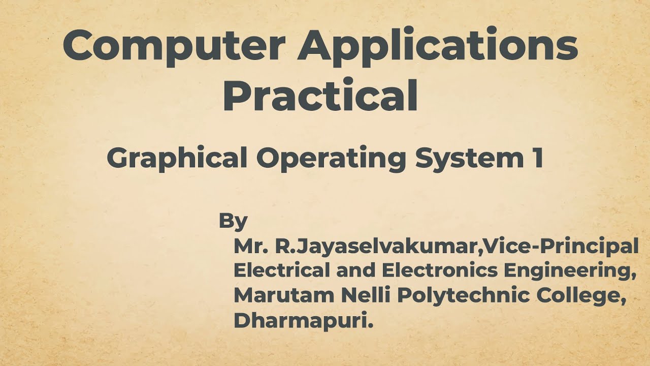 Graphical Operating System 1 | Computer Applications Practical - YouTube
