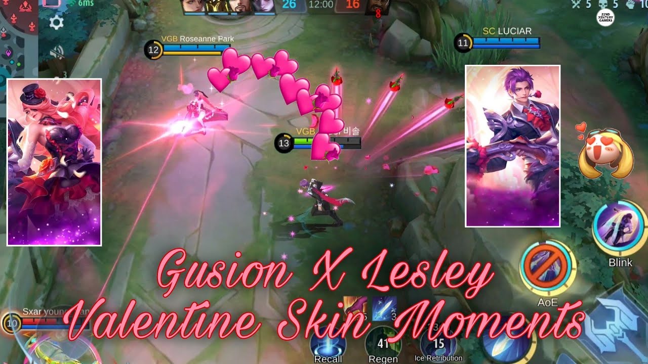 Gusion X Lesley Valentine Skin Moments 💕 | MLBB - YouTube