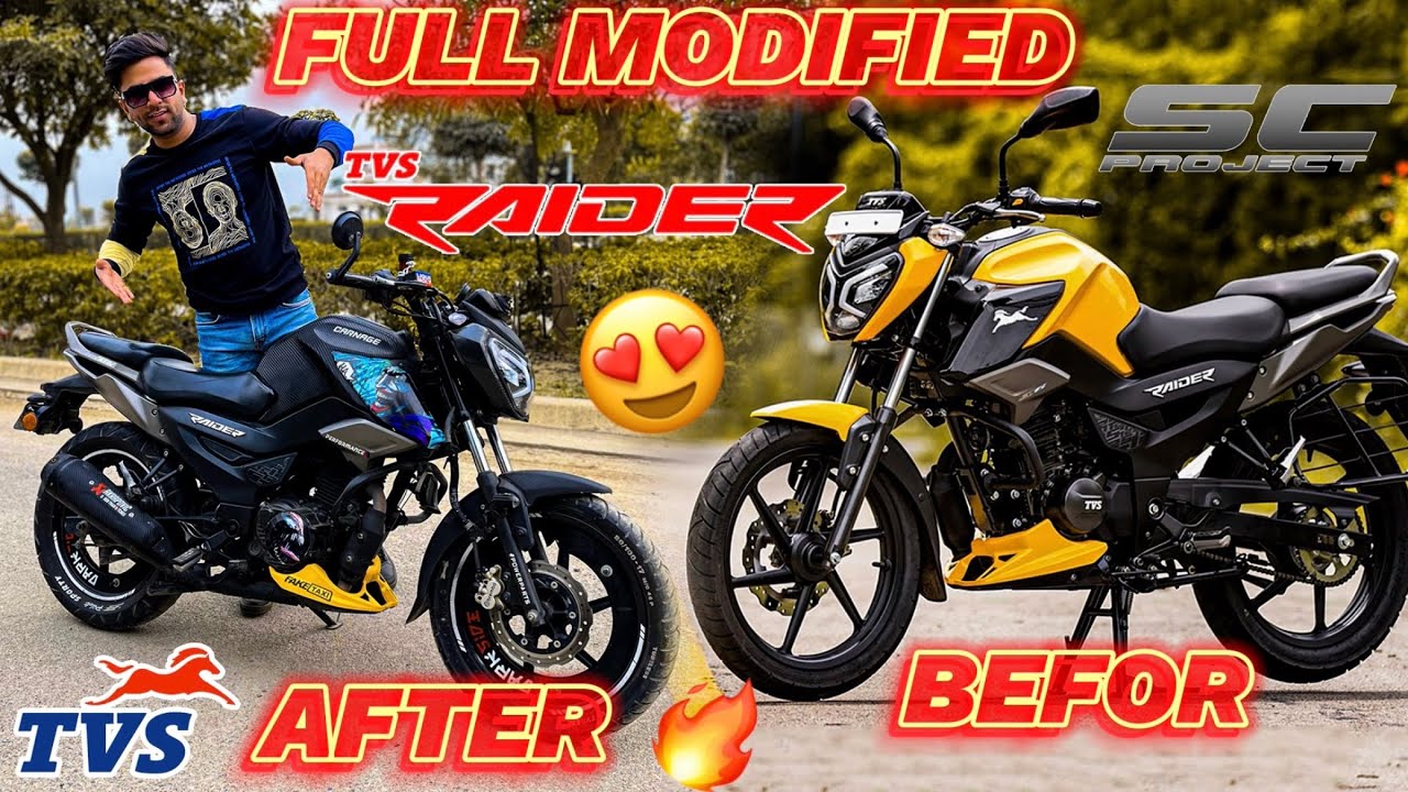 Most Modified Raider 🚀|TVS Raider 125 Modified 😍| Bike Review Raider 🚀 ...