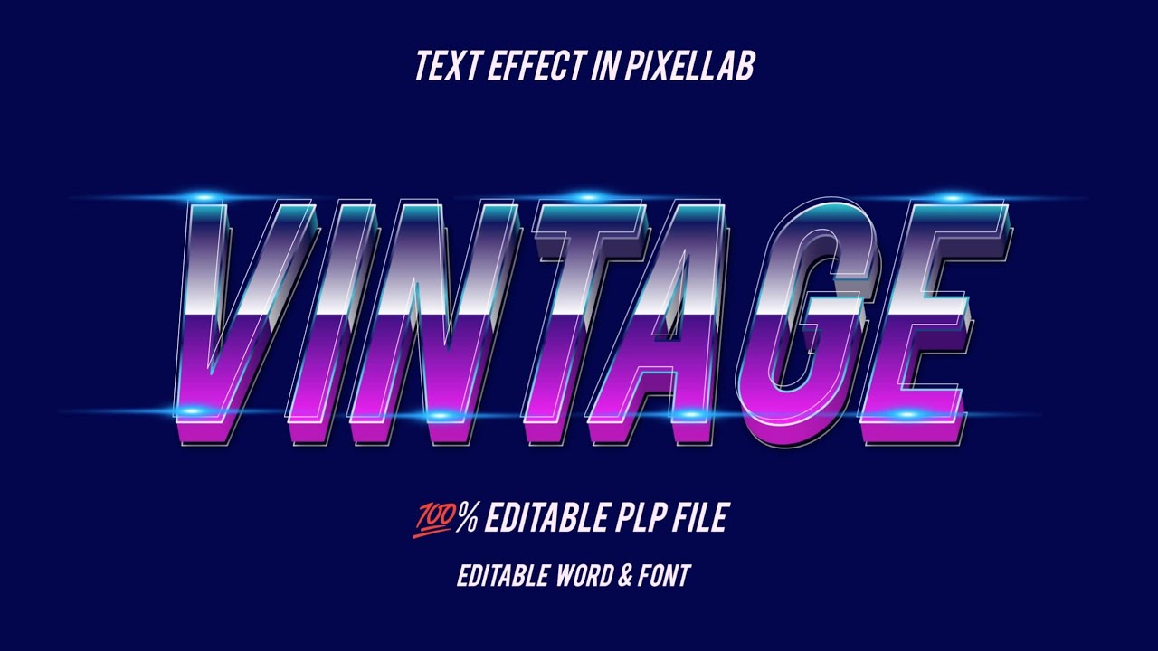 PIXELLAB - 💯% Editable ! Vintage Text Effect | Free PLP File - YouTube
