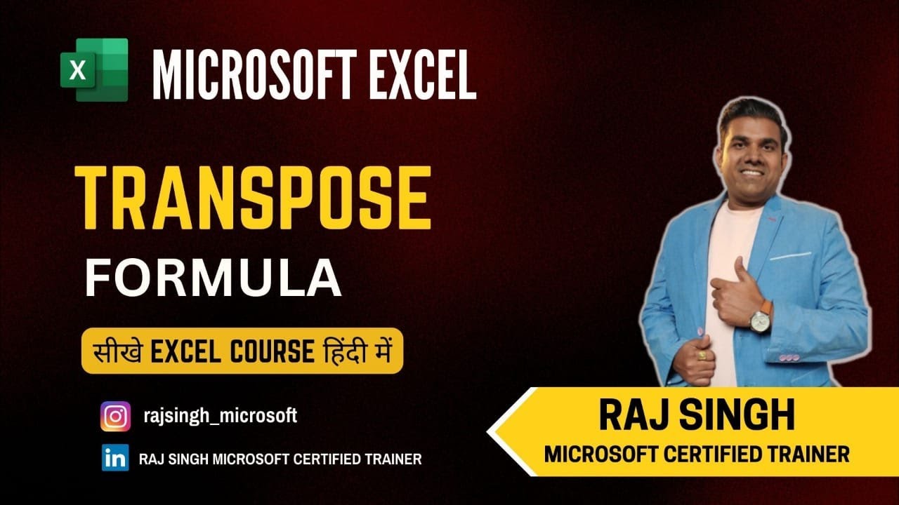 Excel Tips And Tricks Transform Data With The Transpose Formula Youtube