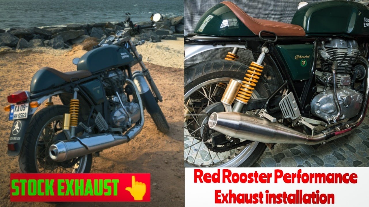 💚 RED ROOSTER PERFORMANCE exhaust on RE CONTINENTAL GT! #royalenfield # ...