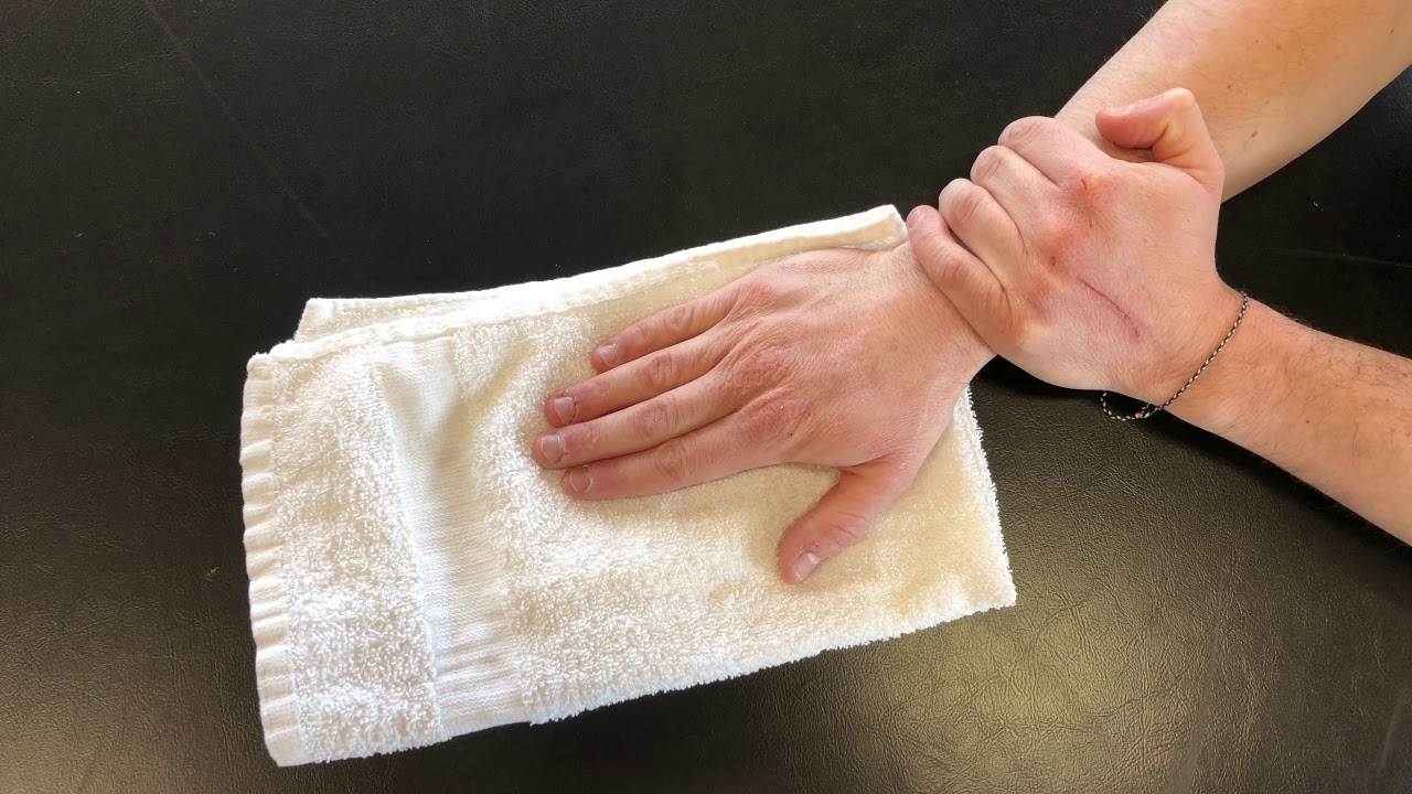 Ulnar Deviation AROM (towel slide) - YouTube