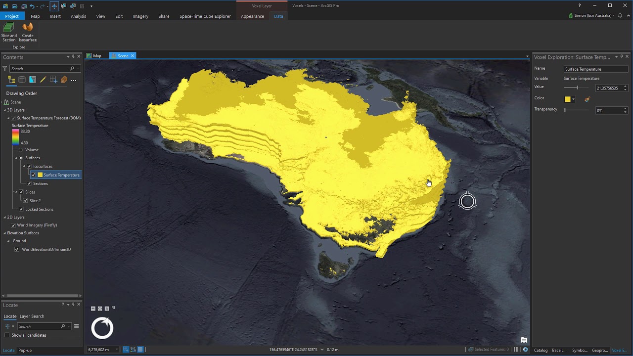 Voxels + BOM data (Surface Temperature) - YouTube