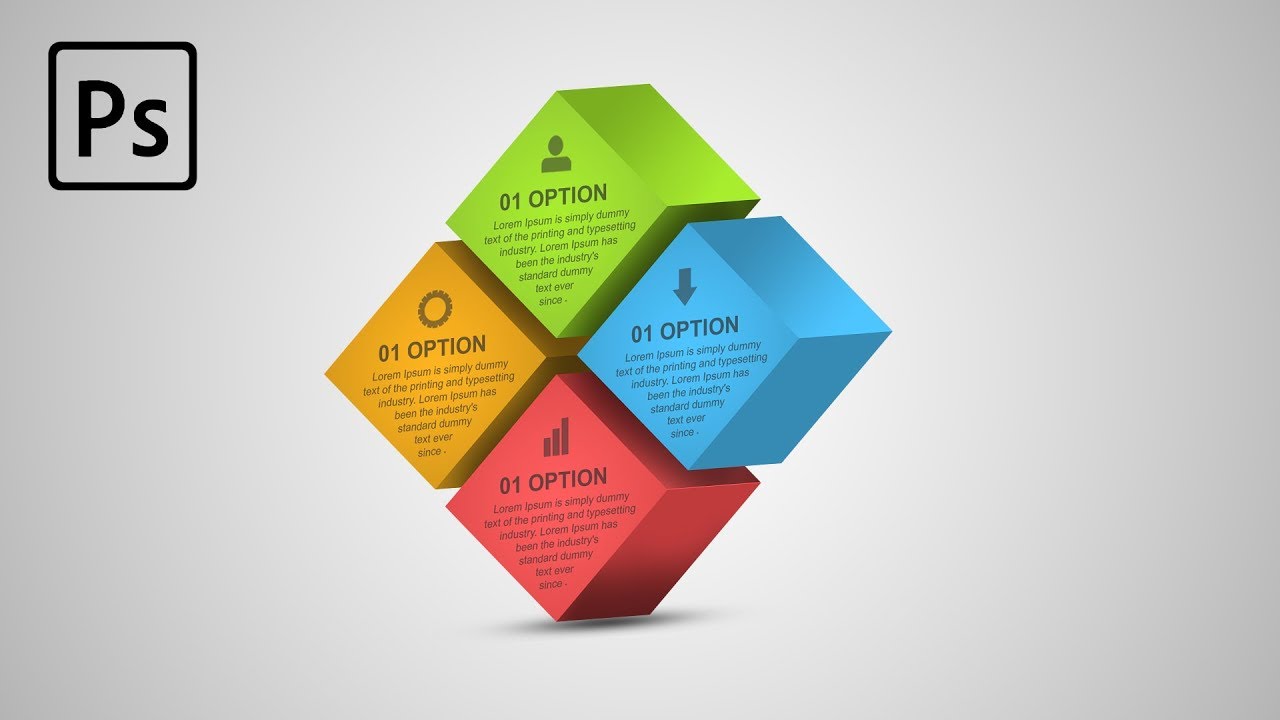 How to Design Infographics Cube in Photoshop CC - YouTube