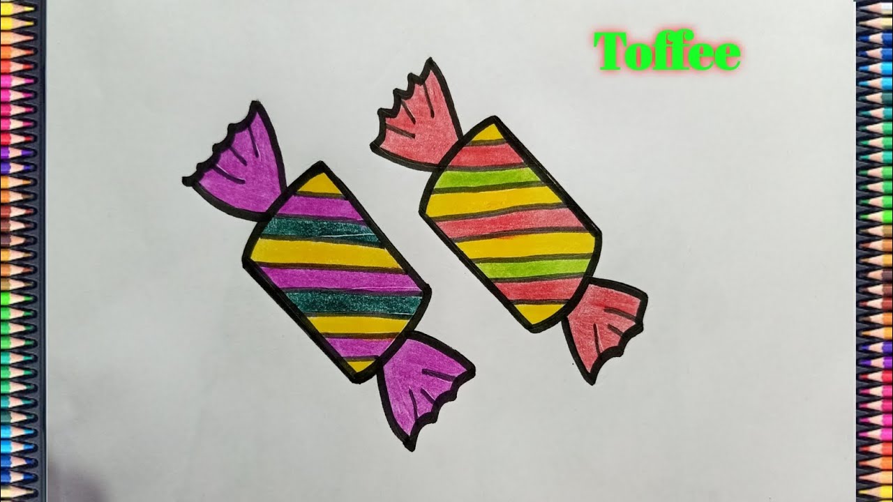 How To Draw Toffee For Kids|| Toffee Drawing Easy Step By Step ...