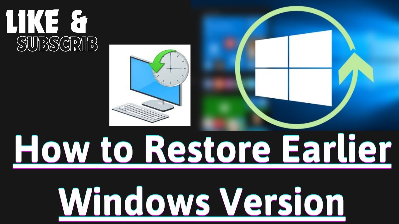 How to Restore Earlier Windows Version - YouTube