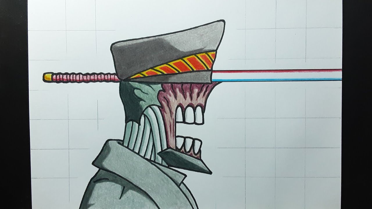 how to draw easy Katana man - YouTube