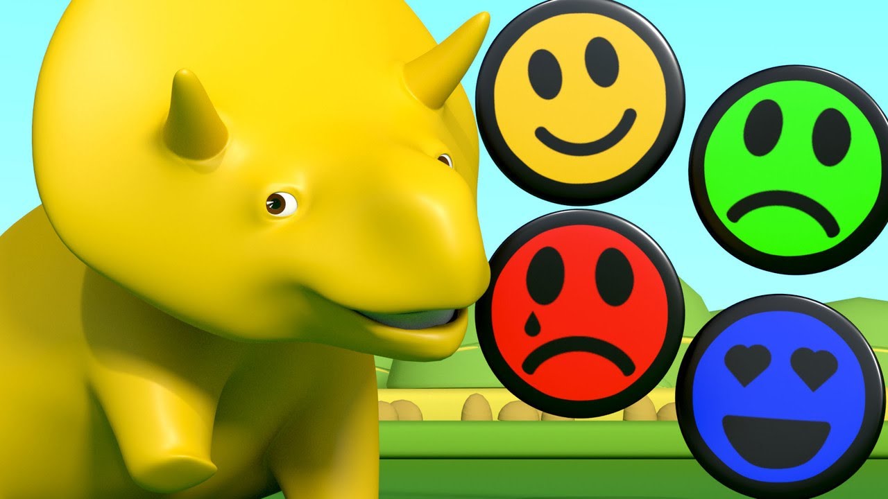표정 그림으로 색깔을 배워요 다이노와 함께 배우기 👶 교육 만화 L Learn With Dino Educational