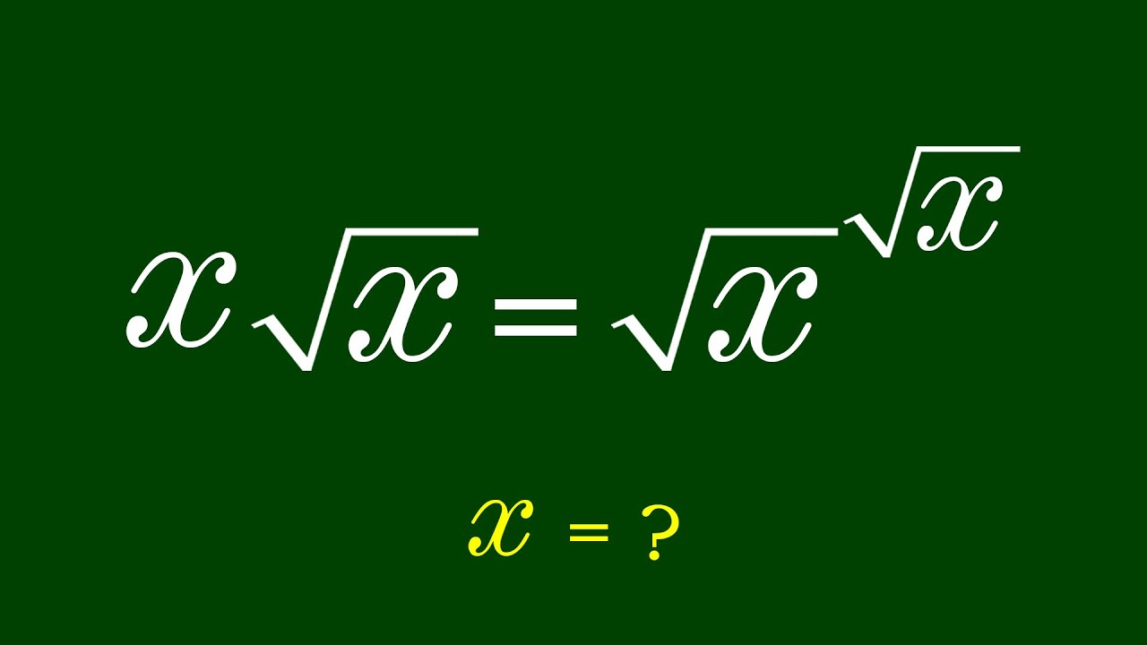 A Nice Algebra Problem | Math Olympiad | Find x=? - YouTube