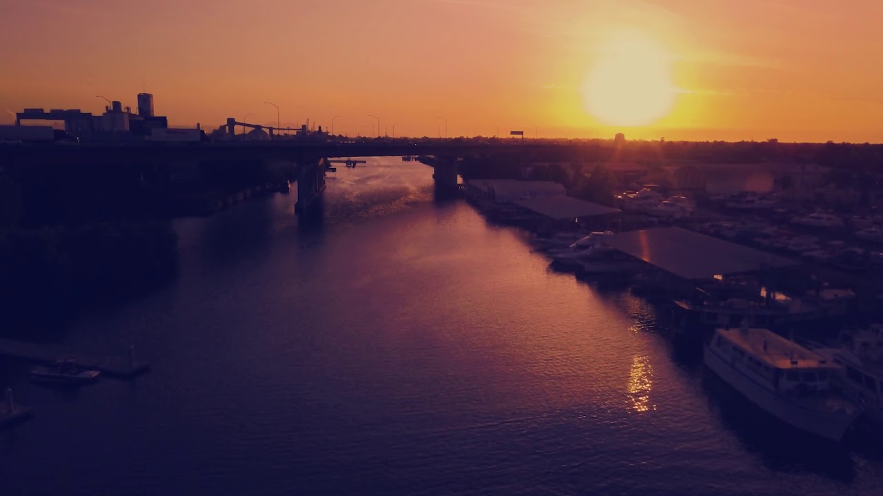 Waterfront at Sunset, Downtown Stockton, California. - YouTube
