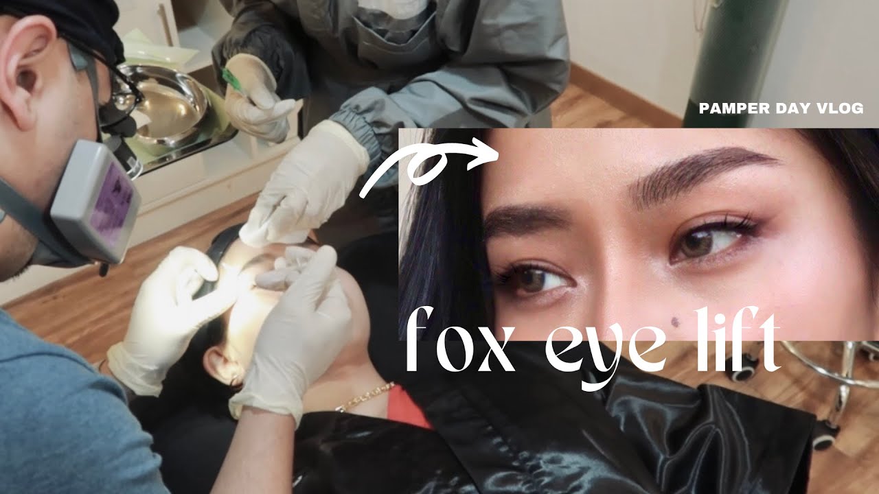 10-minute glow up transformation with fox/cat eye thread lift • what u ...