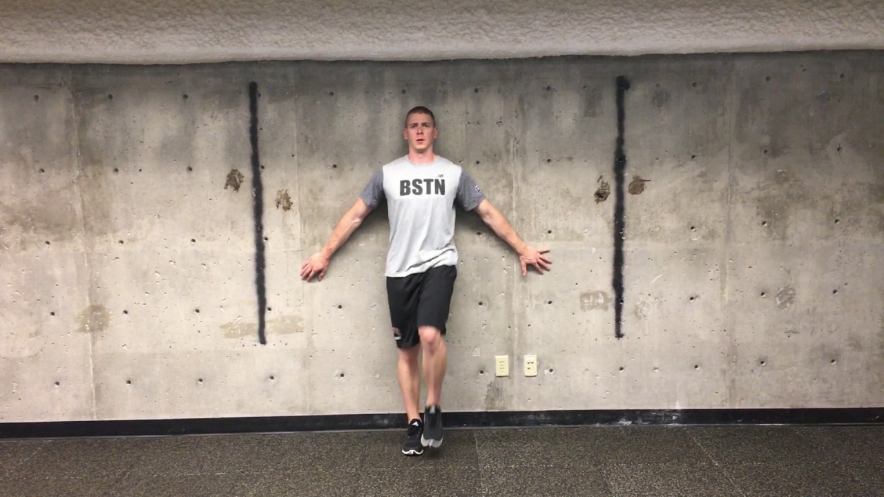 Hip Flexion Wall March - YouTube