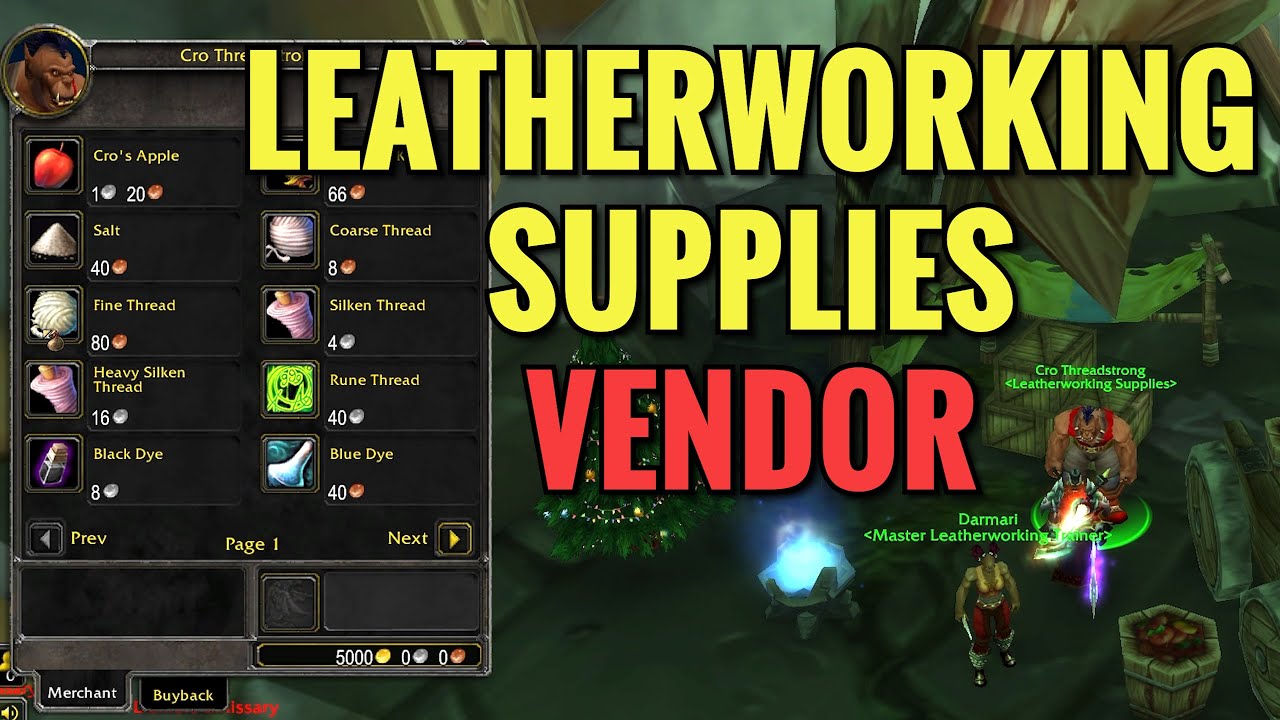Shattrath Leatherworking Supplies Vendor Location (WoW TBC) - YouTube
