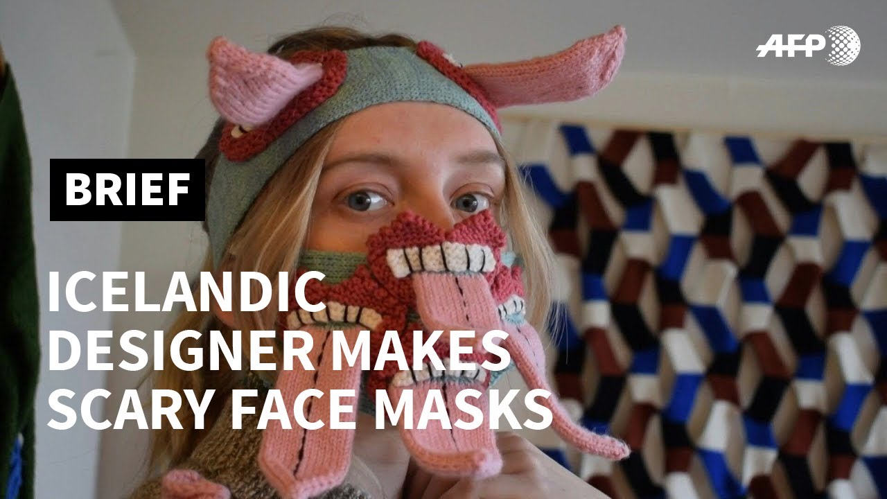Icelandic designer makes 'scary' masks to encourage distancing | AFP ...