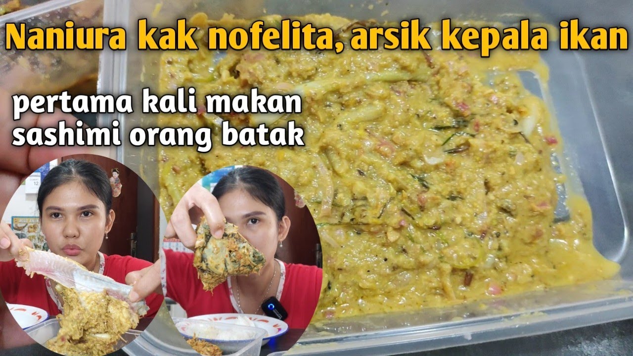 Pertama kali makan naniura kak nofelita,rasanya asam manis pedas, seger ...