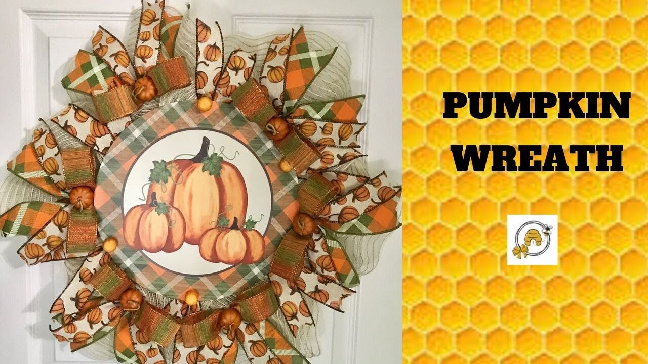 Learn how to make a Fall Pumpkin Wreath using the pancake Method - YouTube