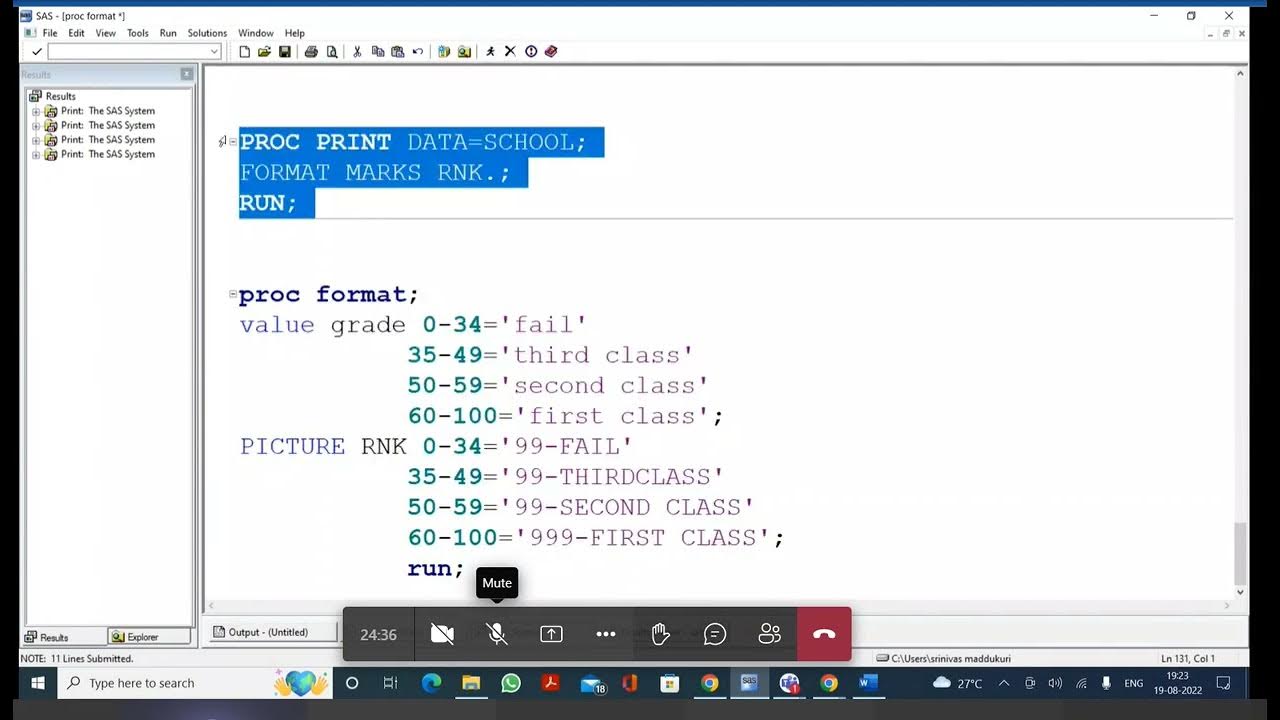 19 08 2022 day12 proc format - YouTube
