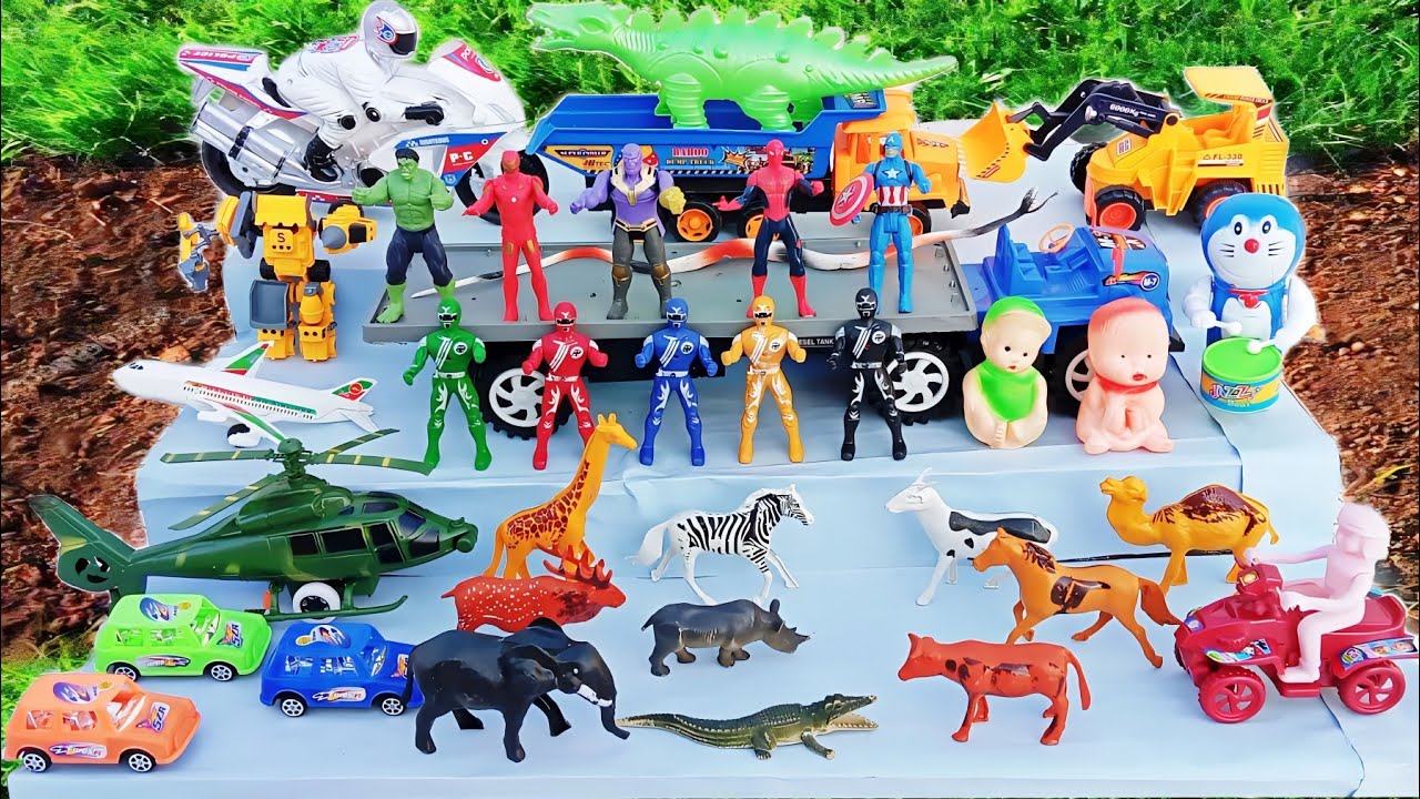 Ghadi Wala Cartoon ! Toy Helicopter ka Video Snake, Crocodile, Avengers ...