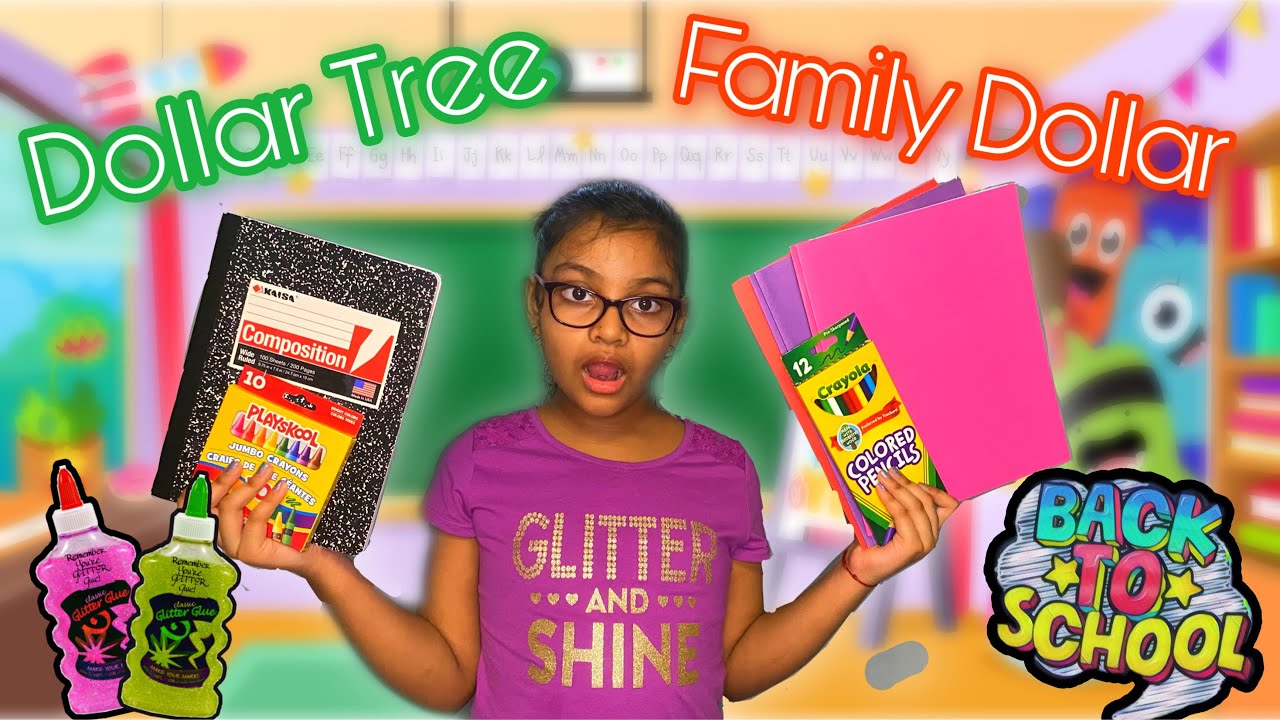 BACK TO SCHOOL SUPPLIES SHOPPING *DOLLAR TREE VS FAMILY DOLLAR* - YouTube