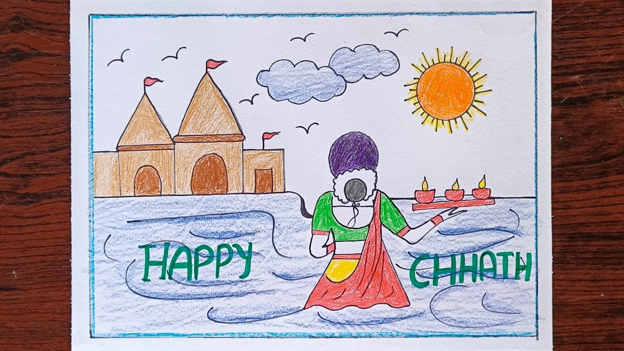 How to Draw Chhath puja Drawing#Chhath Puja Drawing Easy#Chhath Puja ...