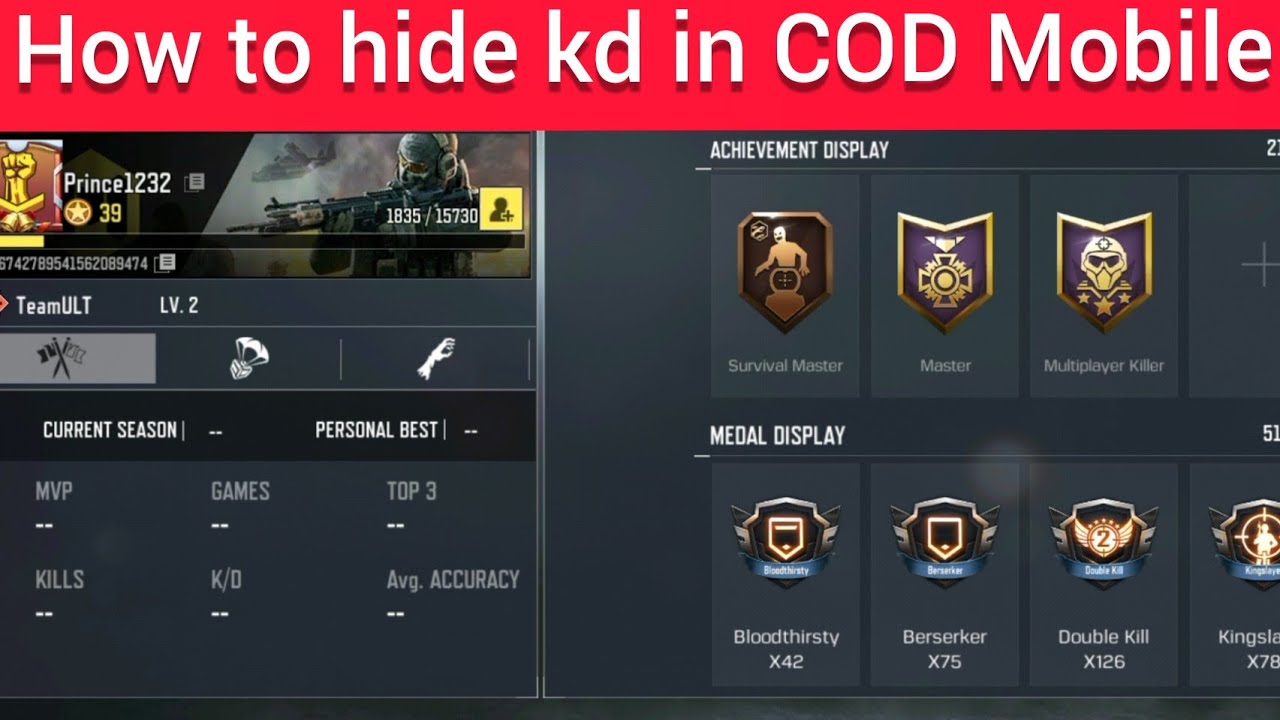 How To Hide Kd In Cod Mobile How To Hide Your Kd career Results