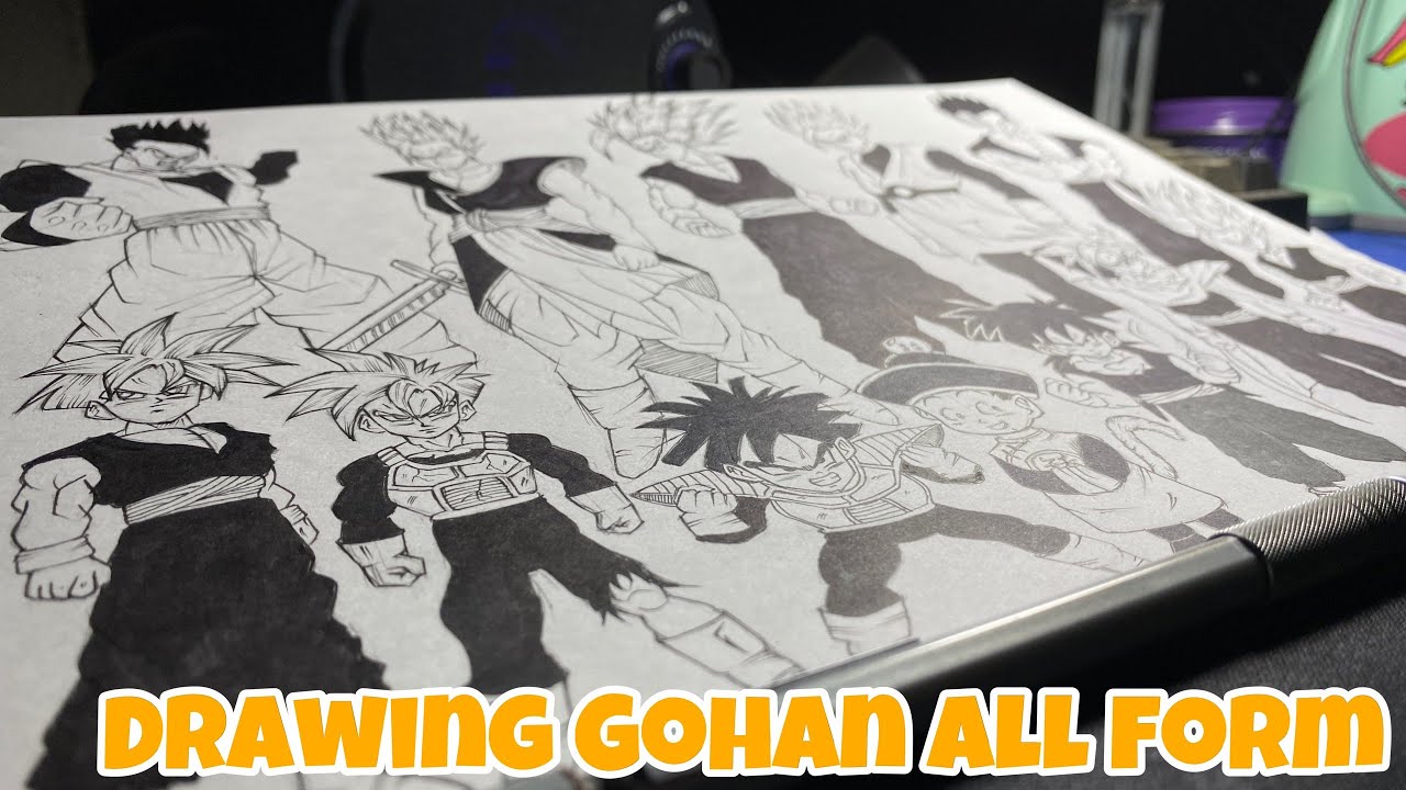 Drawing Gohan All Form Tranformations - Akira Toriyama #dragonball ...
