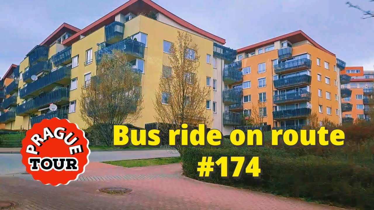 Bus ride on route 174. Walking tour of Prague, Czech Republic. - YouTube