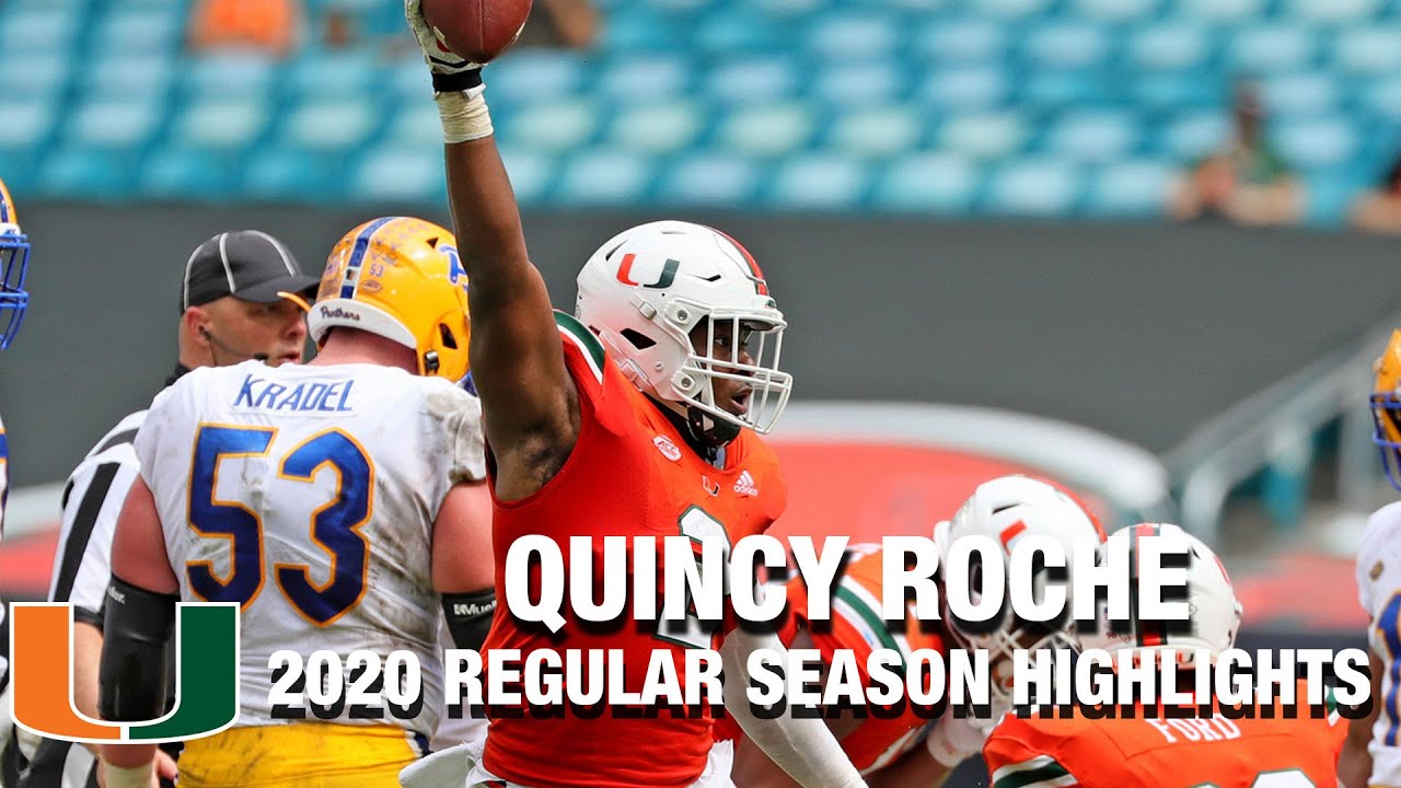 Miami's Quincy Roche 2020 Regular Season Highlights | Miami DL - YouTube