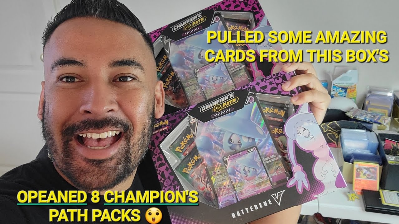 Opening 2 Hatterene V Champion's Path Collection Box's 8 Packs Total ...