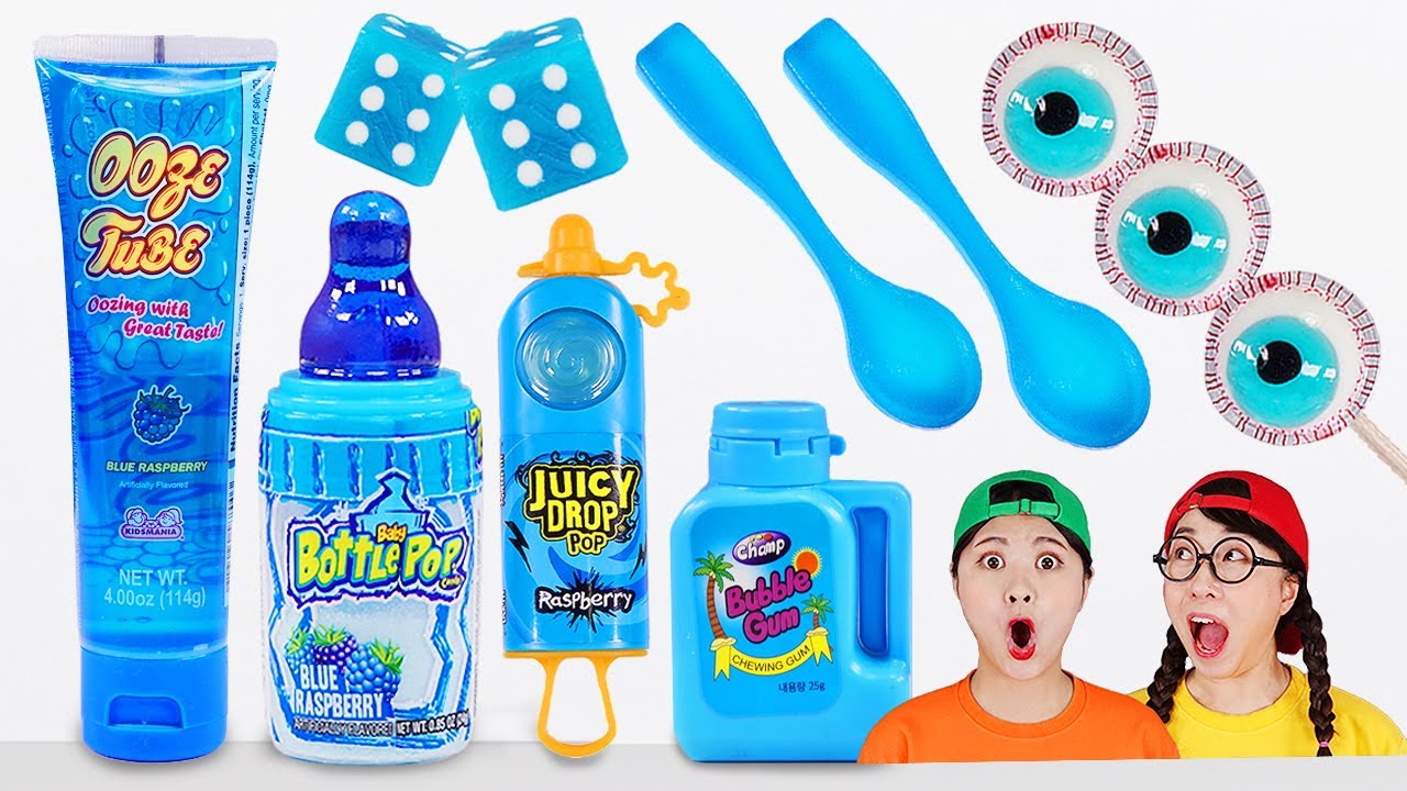 Blue Food Edible Spoon, Eyeball Jelly Mukbang DONA - YouTube