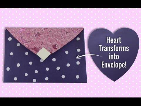 DIY Craft : Heart Shaped Paper Changed into Beautiful Envelope ...
