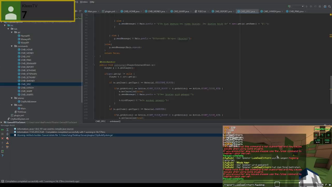 [Ger] Spigot Plugin programmieren || CityBuild Plugin | KlexxTV - YouTube