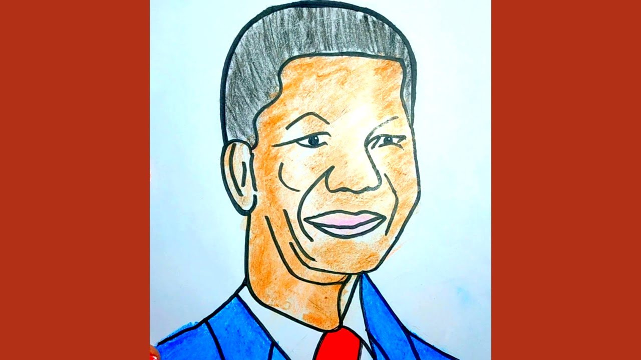 How To Draw Nelson Mandela Face Easily | Former President of South ...