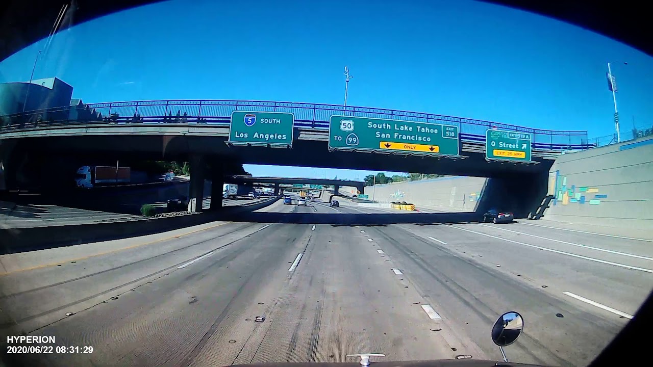 Part 1-I 5 southbound in California from I 80 junction to exit 498 ...