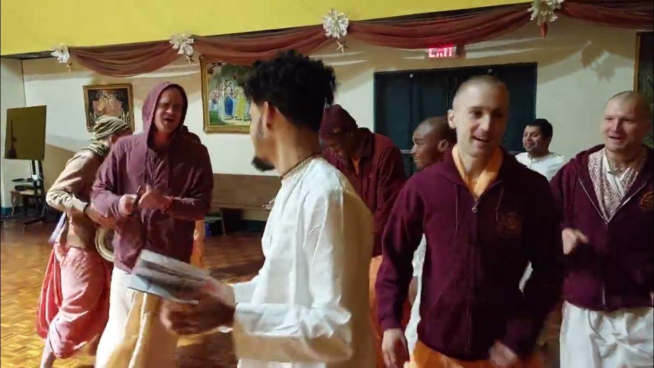 Dasya Prema Prabhu Chants Hare Krishna During Tulasi Puja Kirtan at ISKCON NYC in Brooklyn - YouTube