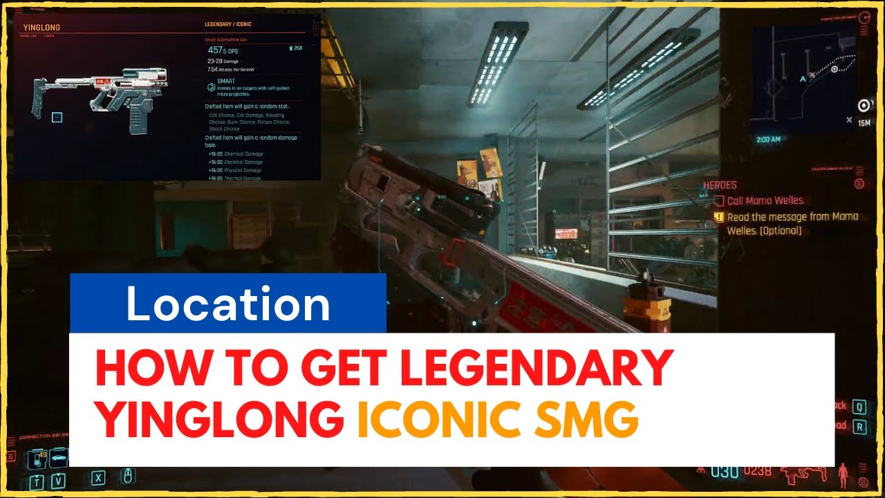 Cyberpunk 2077 - Legendary Yinglong Iconic SMG Location - YouTube