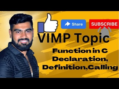 Function in C | Function definition | #function declaration | function calling in C language ...